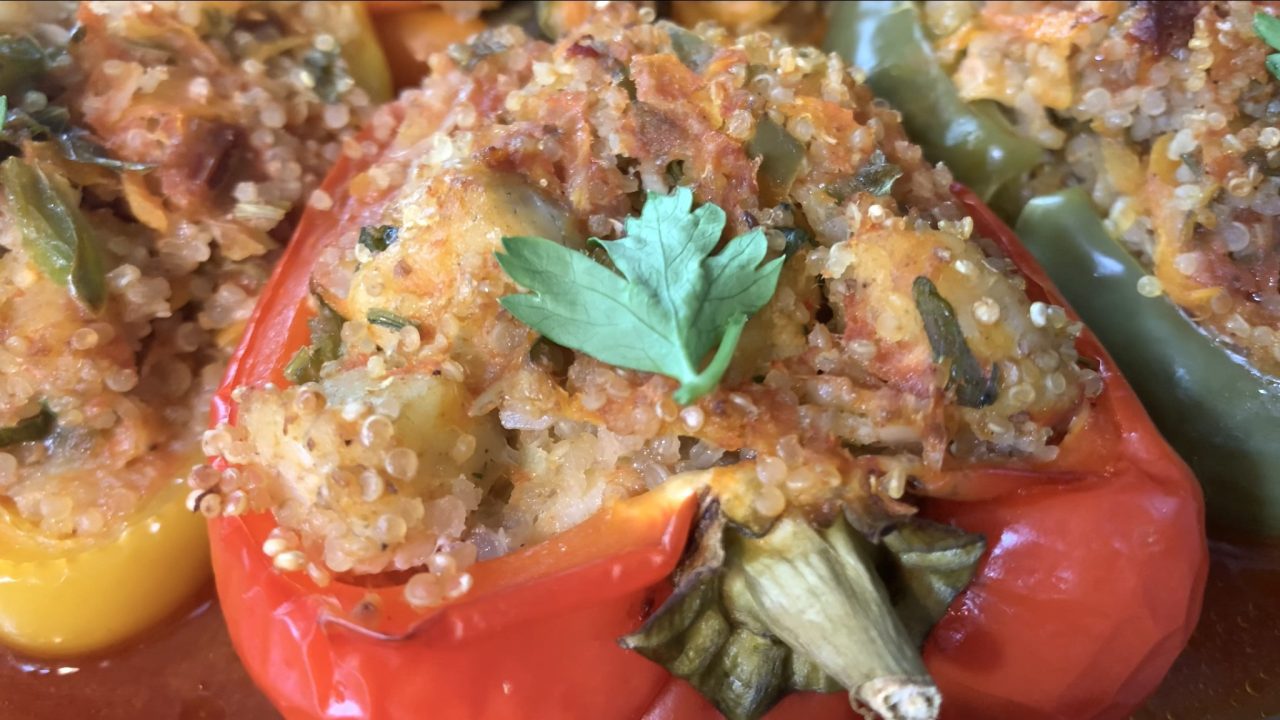 Quinoa Stuffed Bell Pepper | Zara Cooks