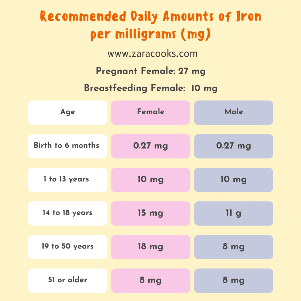 Daily Iron Intake Recommendations for a Healthy Lifestyle | Zara Cooks